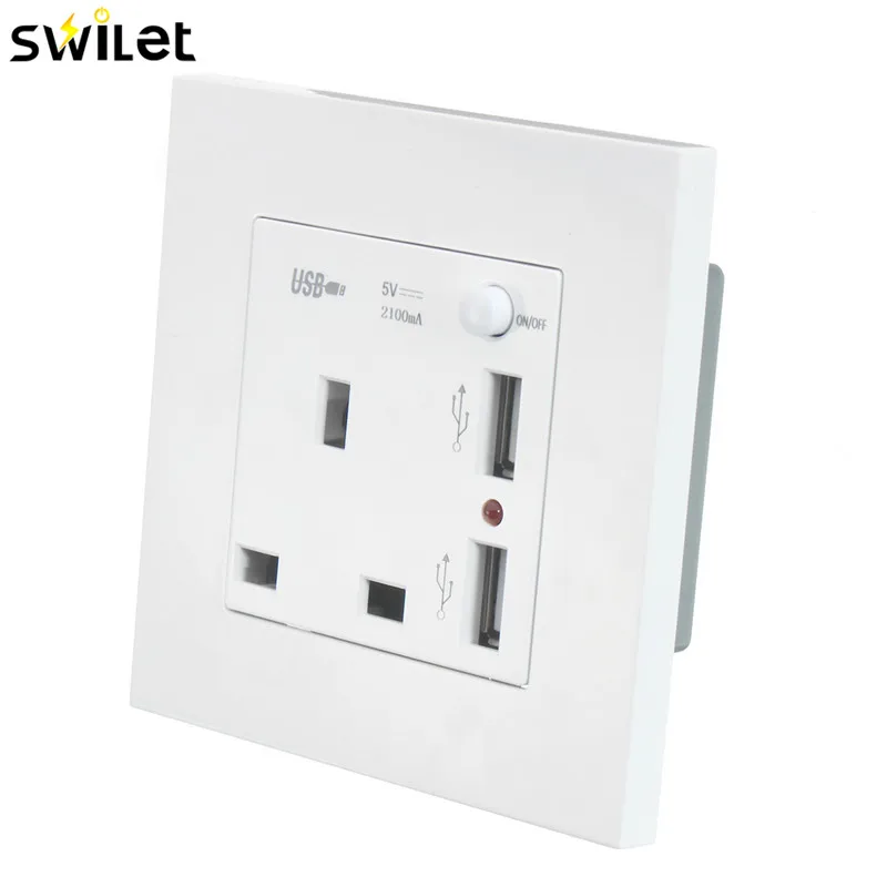 Aliexpress.com : Buy SWILET Dual USB Port Electric Home Wall Power ...
