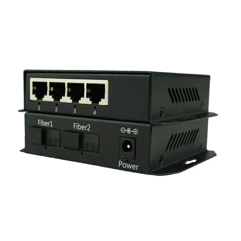 2f4e Fiber Poe Fast Ethernet Switch, 2 Single-mode Single-fiber Optical ...