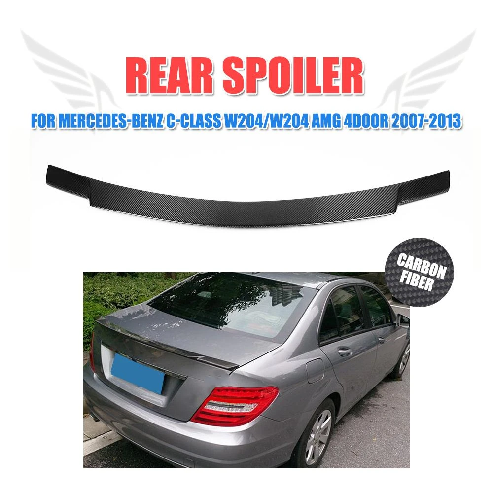 Carbon Fiber Rear Spoiler Boot Duck Lip Wing For Mercedes Benz C-class ...