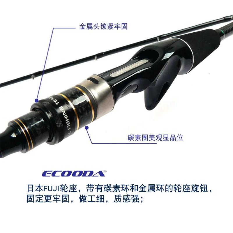 ECOODA BOAT ROD 1.35/1.75M Small boat rod raft rod FUJI GUIDES AND FUJI ...