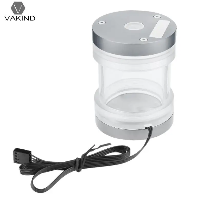 VAKIND 84mm*60mm Aluminum Alloy Acrylic RGB Light Water Tank G1/4 ...