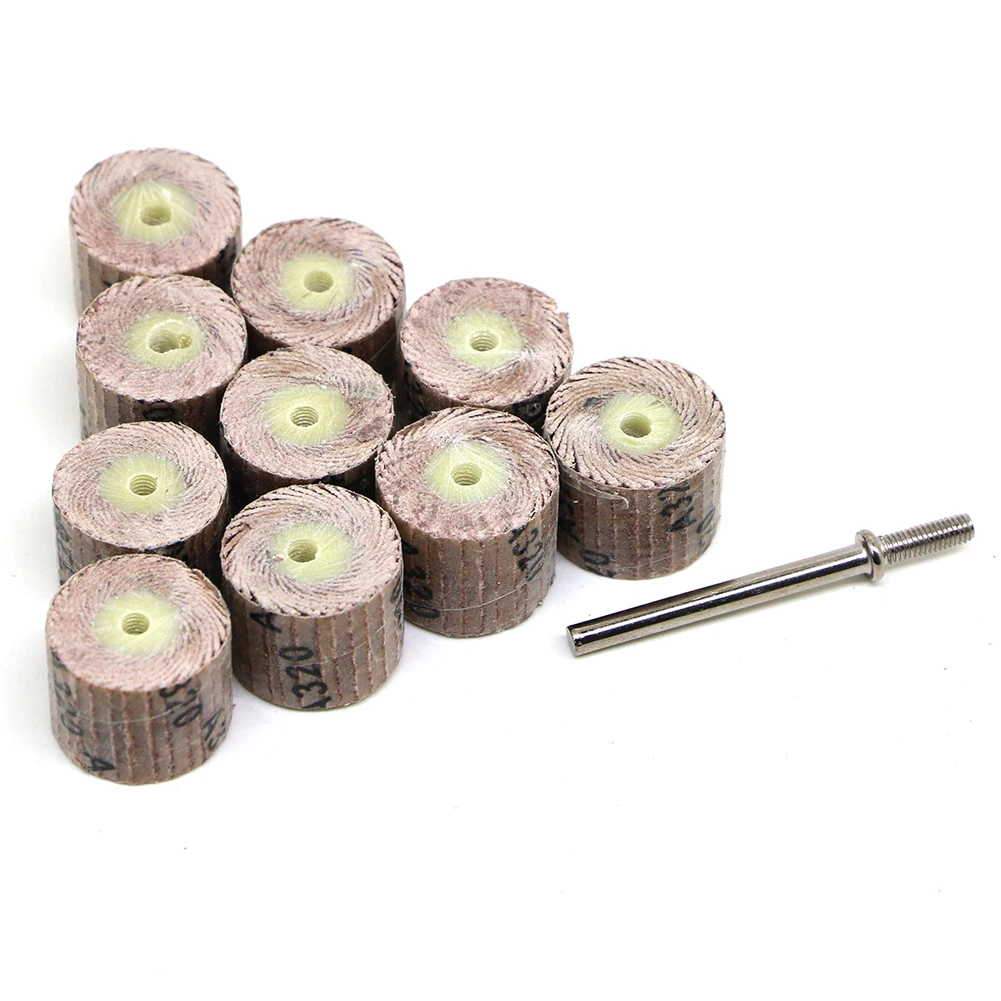 10pcs-15mm-Grinding-Sanding-Flap-Wheels-Disc-320-Grit-for-Dremel-Rotary ...