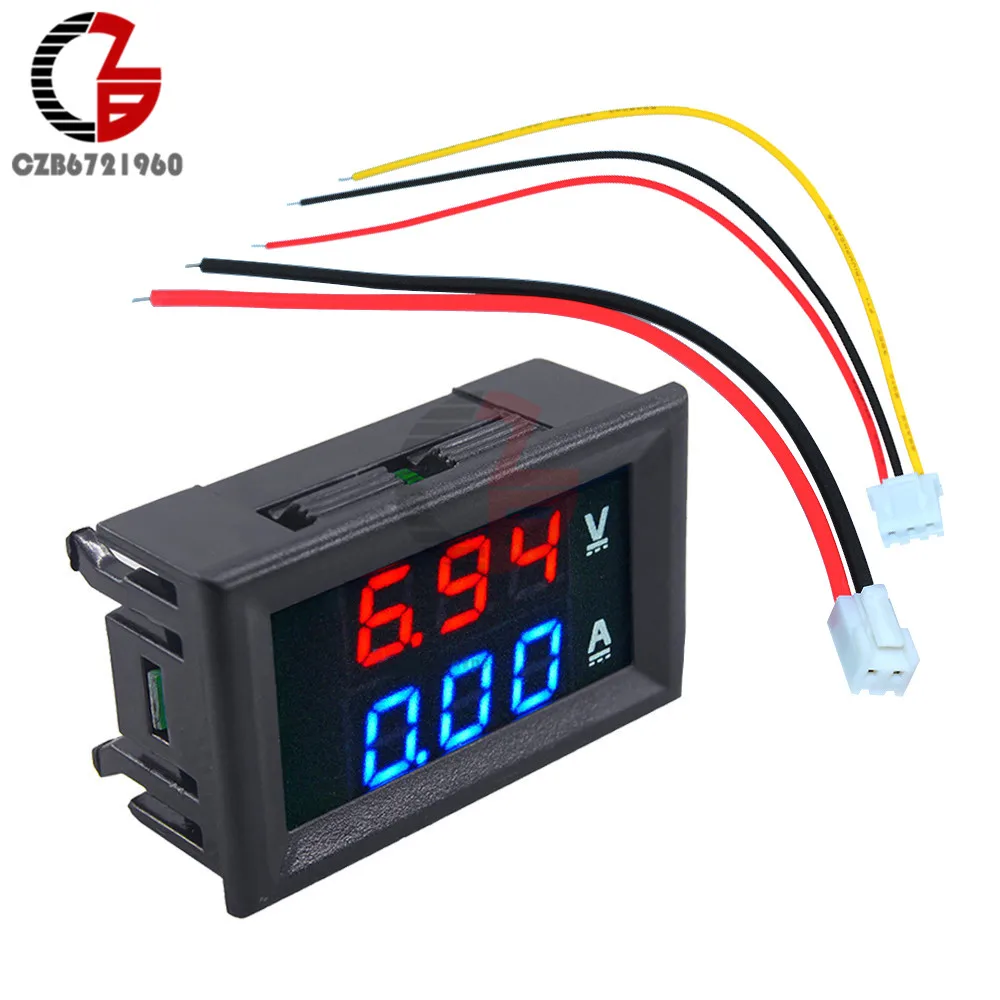 Mini Digital Voltmeter Ammeter DC 100V 10A Panel Amp Volt Current Meter ...