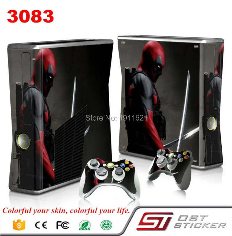 OSTSTICKER 1 set Vinyl Skin Sticker Protector for Xbox 360 silm and 2 ...