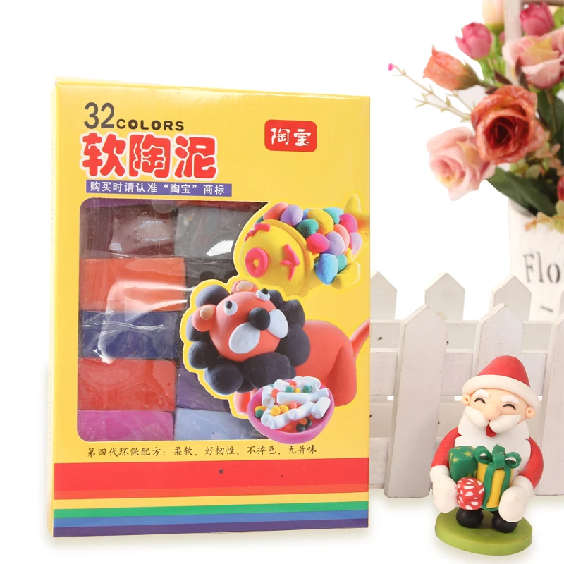 32 colors kids colored baked fimo clay / sculpey modeling polymer clay ...