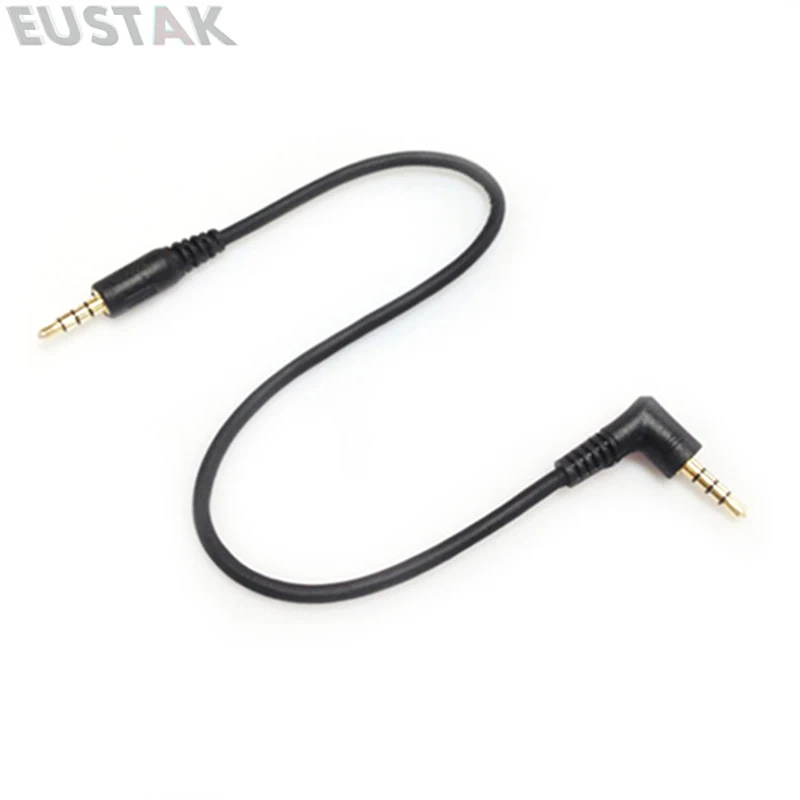 3.5mm Ultra short Aux Cable 20cm Male to Male Gold Plated 90 Degree 4 ...