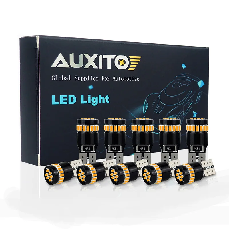 AUXITO 10pcs T10 W5W 158 147 161 168 Led Car Light Bulbs 6000K 12V Parking Clearance Light Break ...