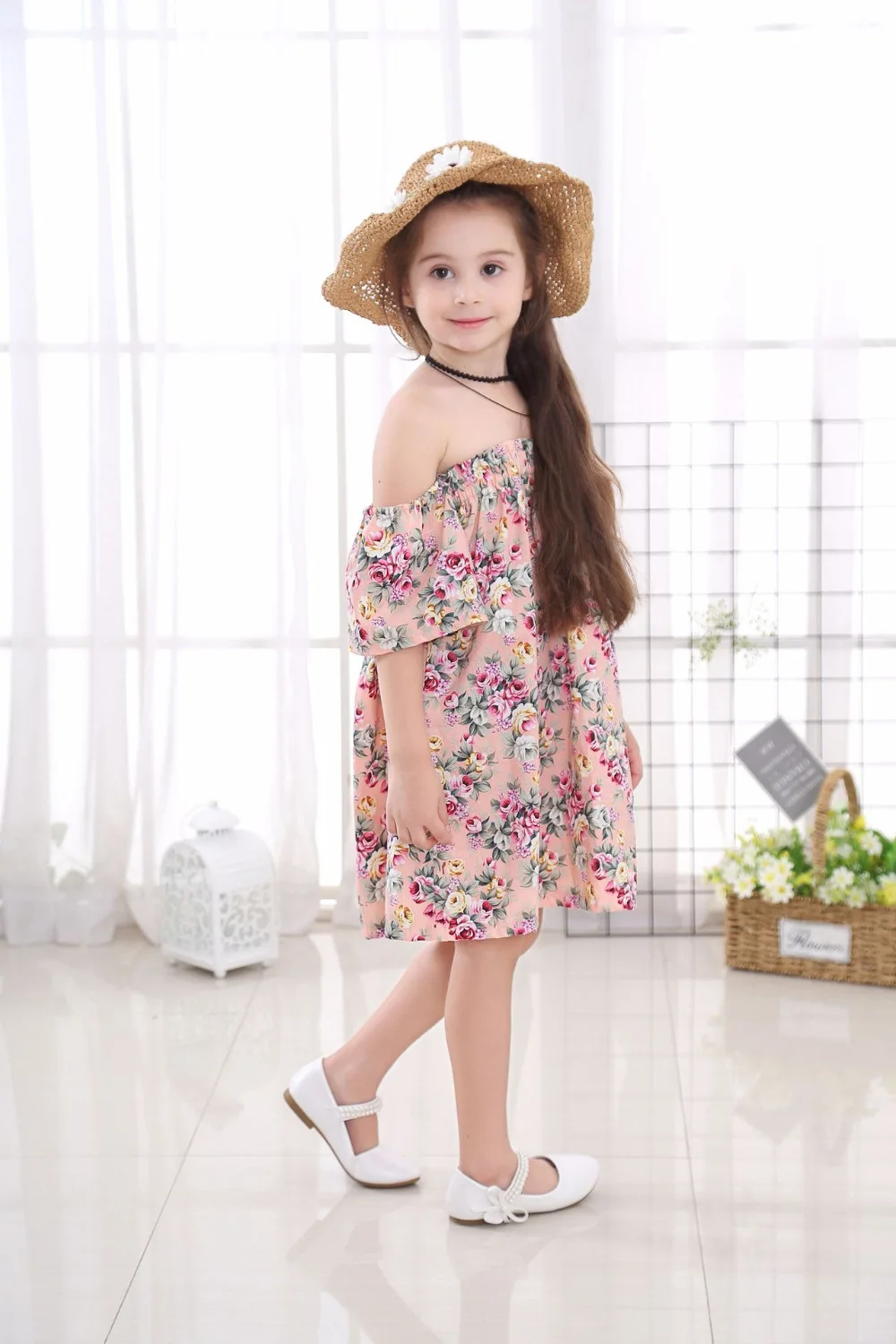 Cute 여름 Baby Girls \ % Off Shoulder 드레스 옷 2019 Fashion Kids 꽃 드레스 옷 의상 ...