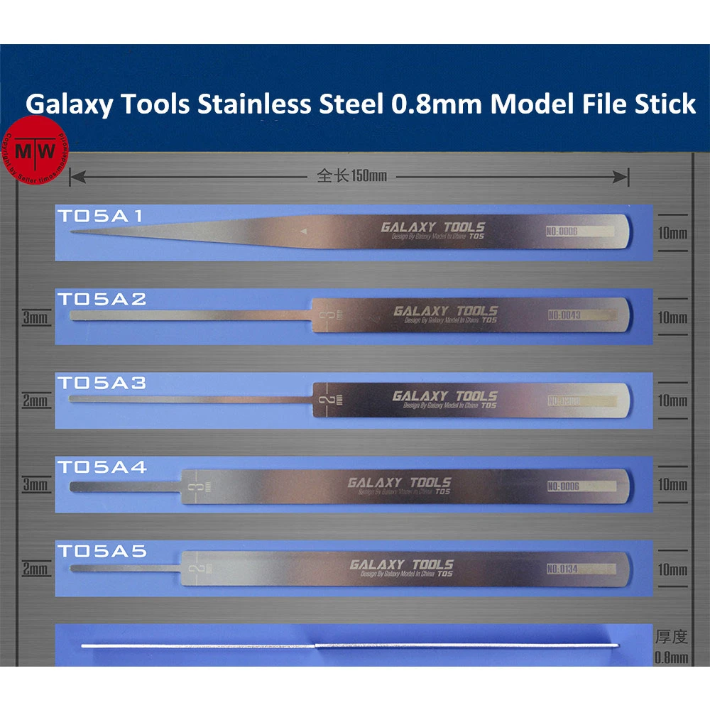 Galaxy Tools Stainless Steel 0.8mm Ultrathin Model File Stick Hobby ...