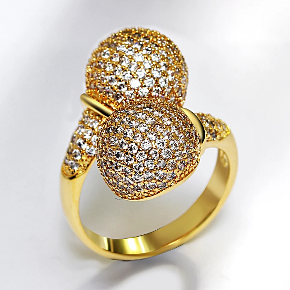 Moda casual para las mujeres redondo grande lujo cubic zirconia joyería ...