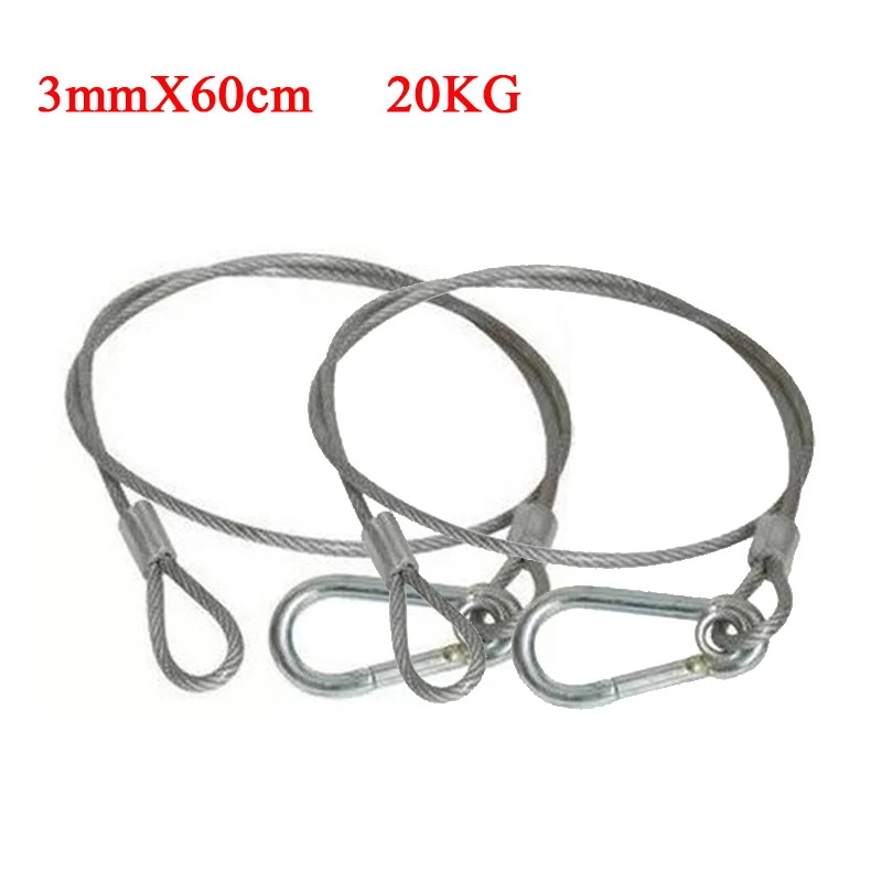 2 Pieces safety wire cable 60cm length heavy duty 30kg 3mm diameter ...