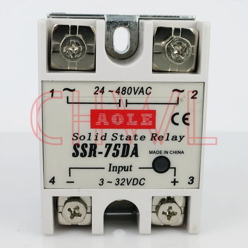 Ssr Relay SSR-75 DA Solid State Relay Module 75A 250V - 3-32V DC To 24 ...