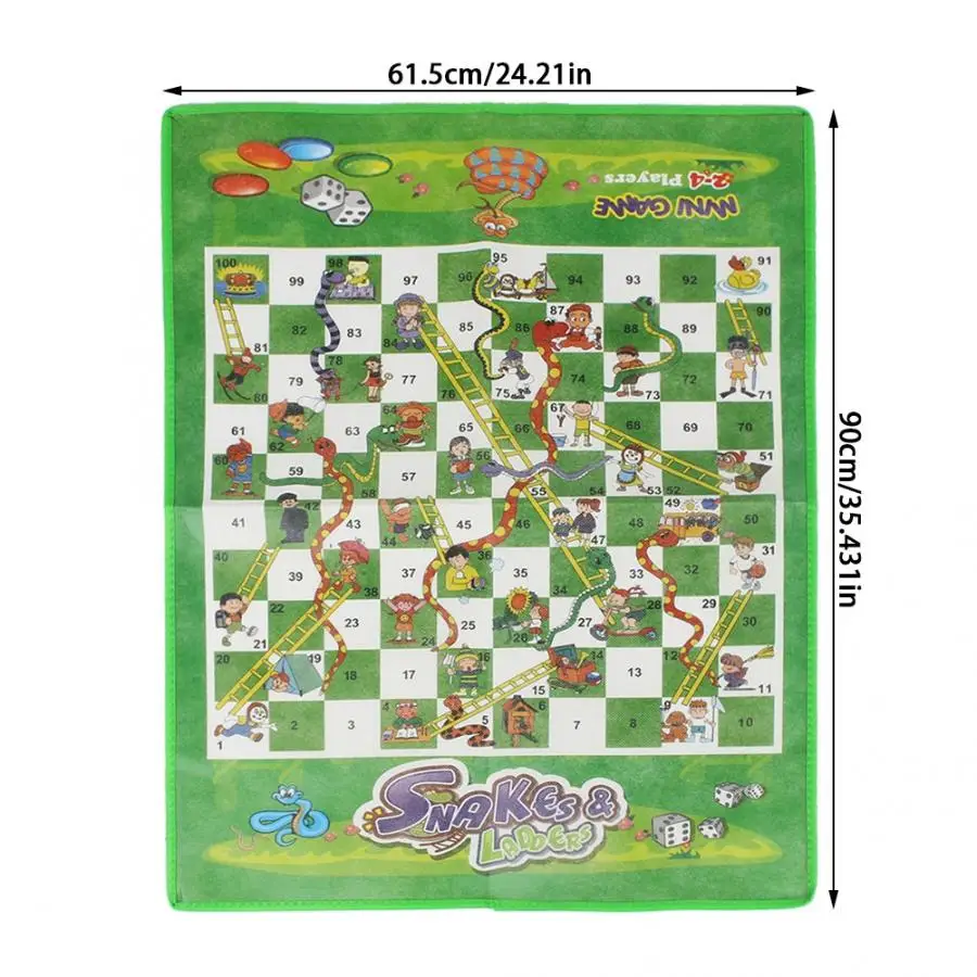 Portable Kids Children Snakes Ladders Chess Carpet Chessboard Ludo ...