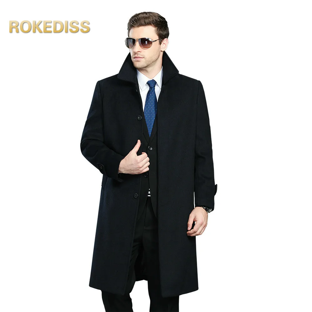 Men Winter Jacket Wool British Style Men Longer Section Woolen Coats ...