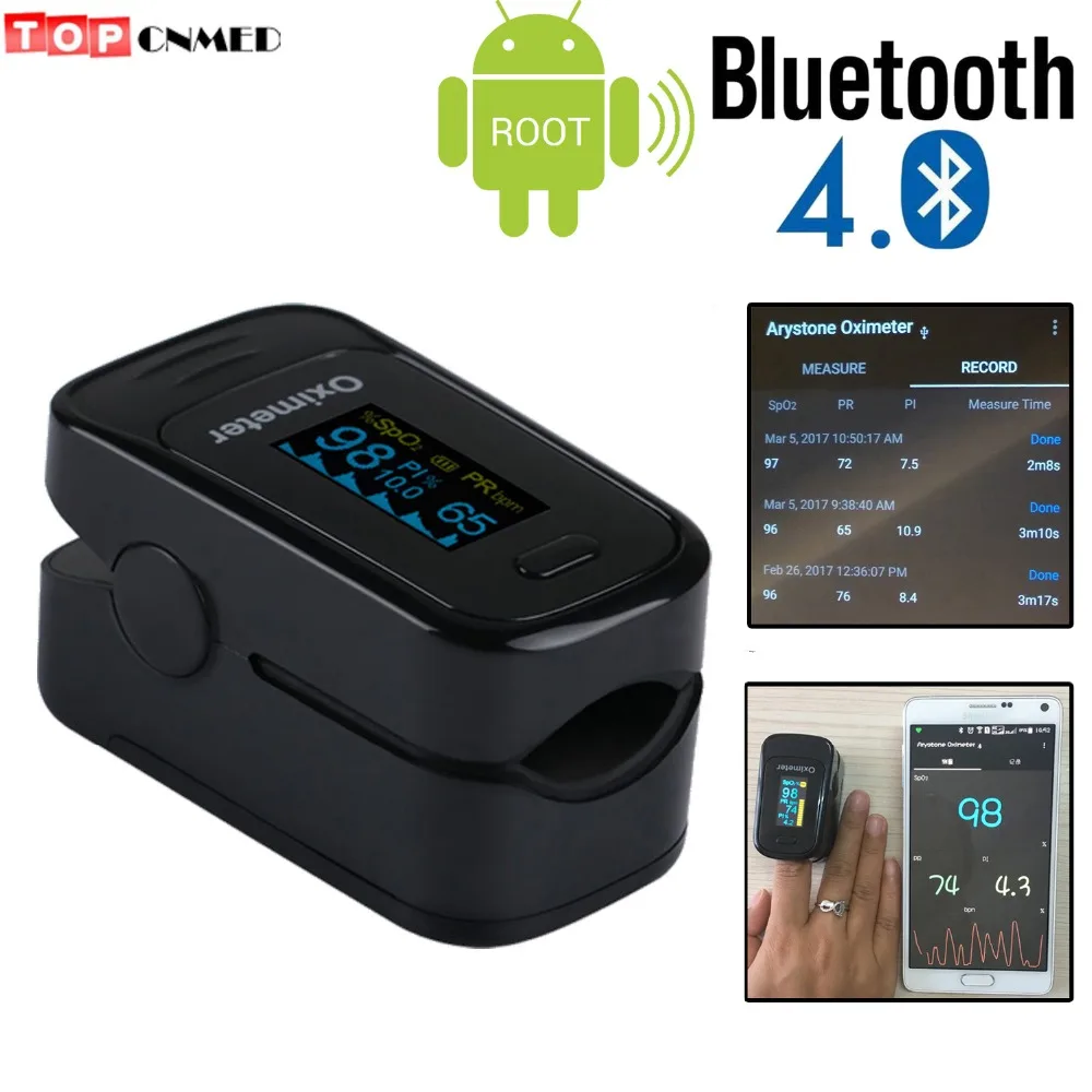10%off Andriod Mobile Bluetooth 4.0OLED Pulse Oximeter Blood Oxygen ...