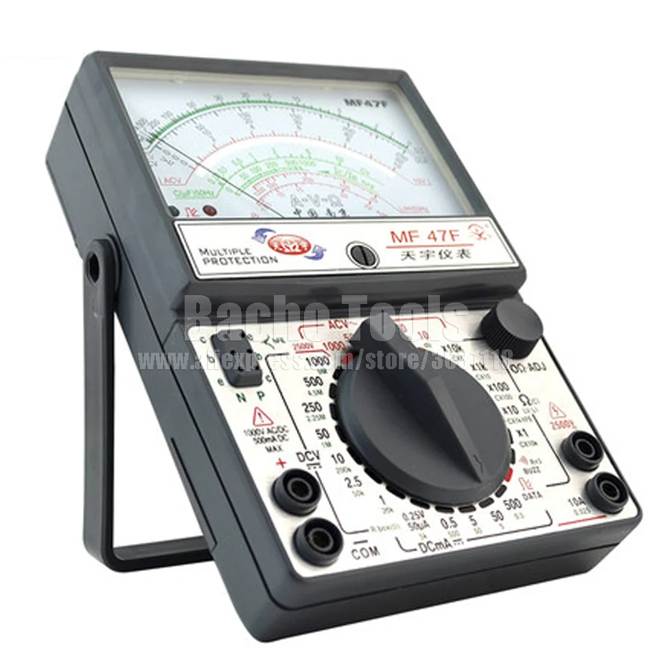 MF47F AC DC Voltmeter Ammeter Ohmmeter Analogue Multimeter Ampere Volt ...