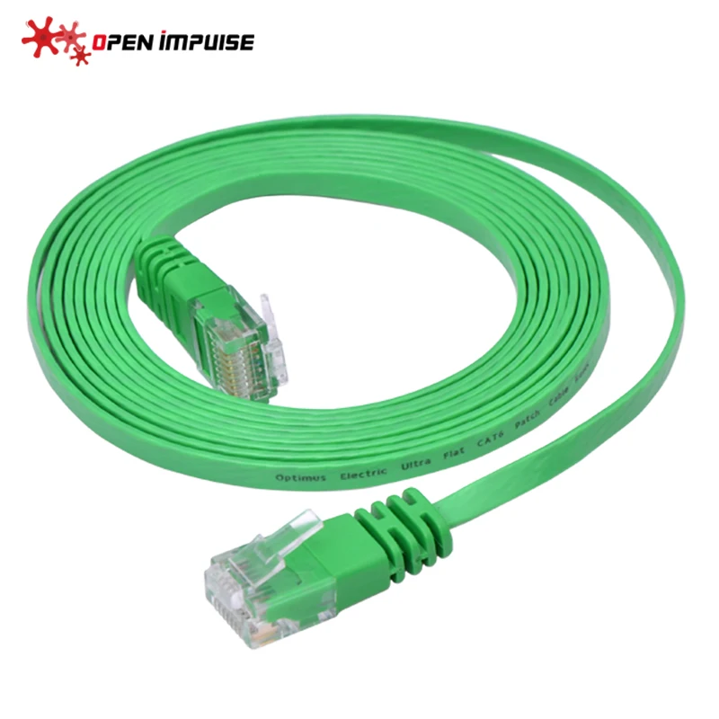 Verde RJ45 Plana CAT 6 Cabo de Remendo de Rede Lan Cabo Cat6 UTP Cabo ...