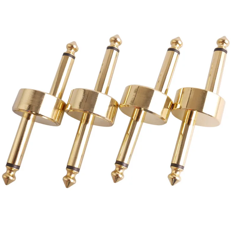 4 Pcs Guitar Effect Pedal Jack to Jack Connector Plug Metal Solder ...