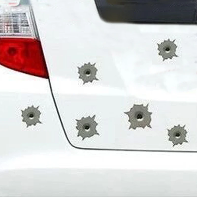 (50 pieces/lot) Waterproof Fake Bullet Holes Stickers For Car ...