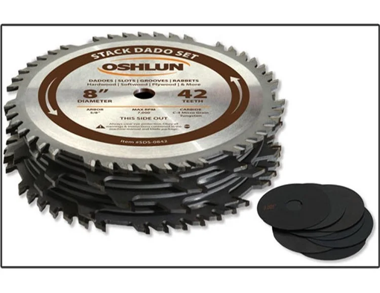 8 inch Woodworking Slotted 15.88 Aperture Alloy DADO Saw Blade 2 Large ...