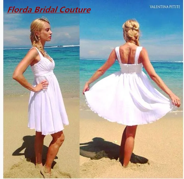 2017 Beach Mini Short Wedding Dress Wedding Dresses Chiffon Simple ...