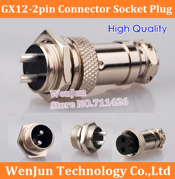High-Quality-GX12-2pin-2-core-connector-Socket-Plug-adapter-Male-Female ...