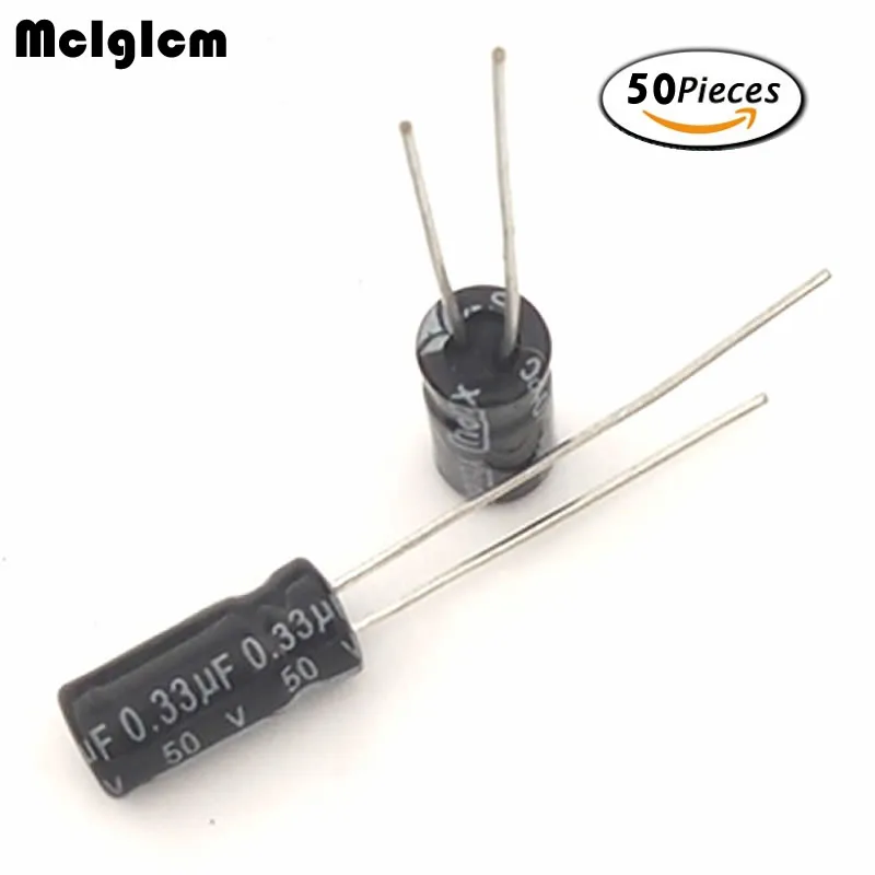 MCIGICM 50pcs 334 0.33uF 50V Aluminum electrolytic capacitor 5*11 ...
