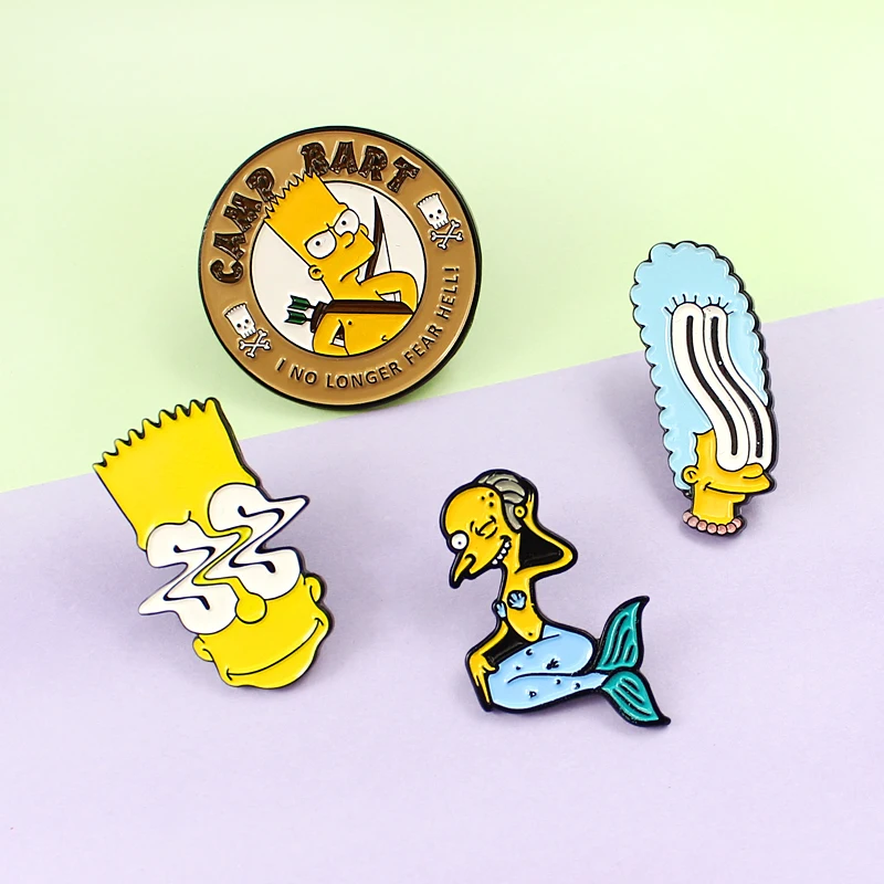 The Simpsons Family Anime Pins brooch Mr Burns Bart Simpson Marge ...