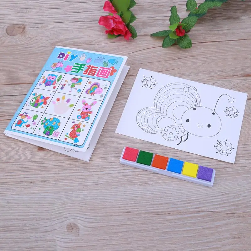 Cartoon Kids DIY Finger Painting Craft Set Children Colorful ...