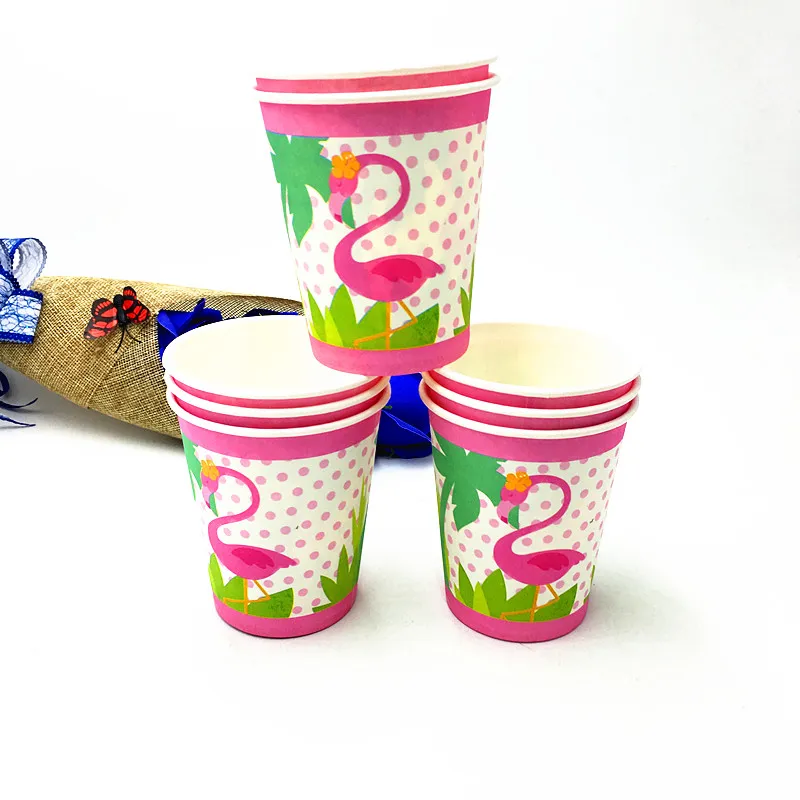 10pcs/lot Flamingo cups kids birthday party supplies baby shower ...
