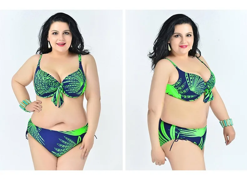 HZYEYO пуш-ап плюс размер бикини большого размера Набор 2XL до 6XL жир женский купальный костюм ...