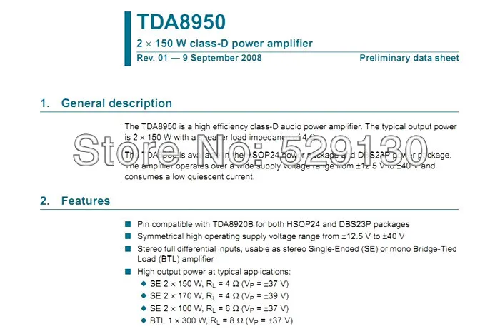 Купить Цифровой усилитель усилитель tda8950 2.0 150 вт * 2 больших вт с ...