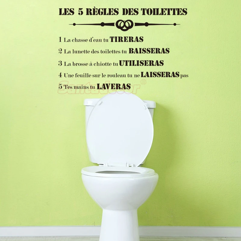 Les Regles des Toilettes Stickers | Boutique Porte-papier-toilette.com