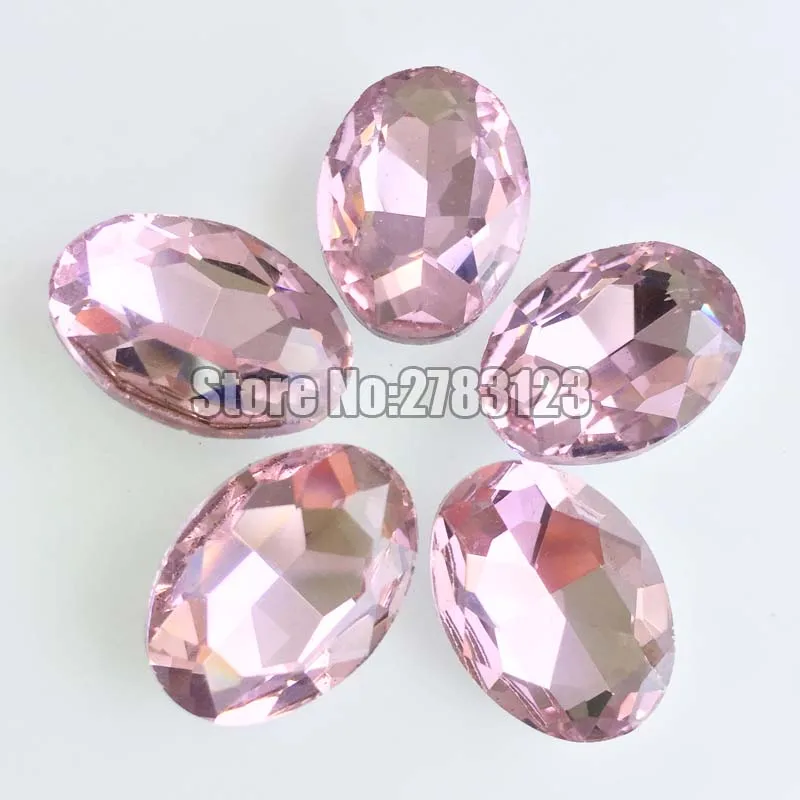 Free-shipping-AAA-Glass-Crystal-pink-color-oval-shape-pointback ...