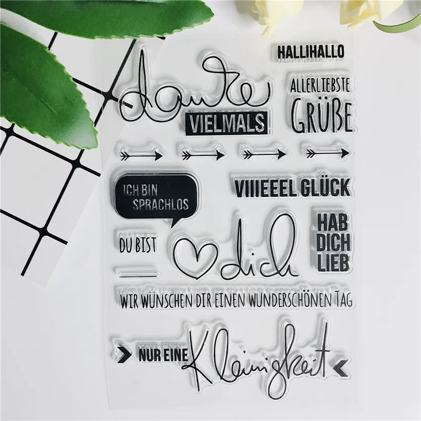 ドイツクリアスタンプスクラップブッキング用hab dich lieb甘い新妖精感情シリコーンカード作るゴムスタンプ087|スタンプ ...