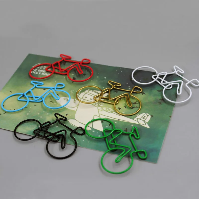 Bicycle Paper Clips Bike Shaped Metal Paper Clip Bookmark Multicolour ...
