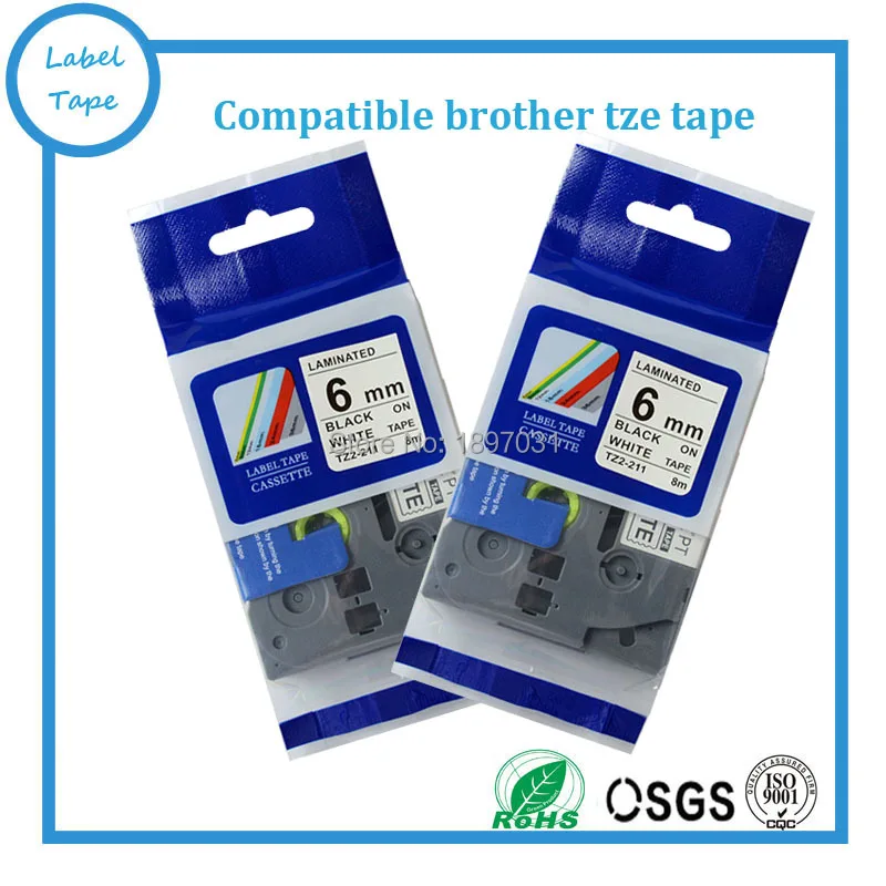 Купить 3pk Brother TZe лента 6 мм черный на белом tze-211 TZe211 TZ211 ...