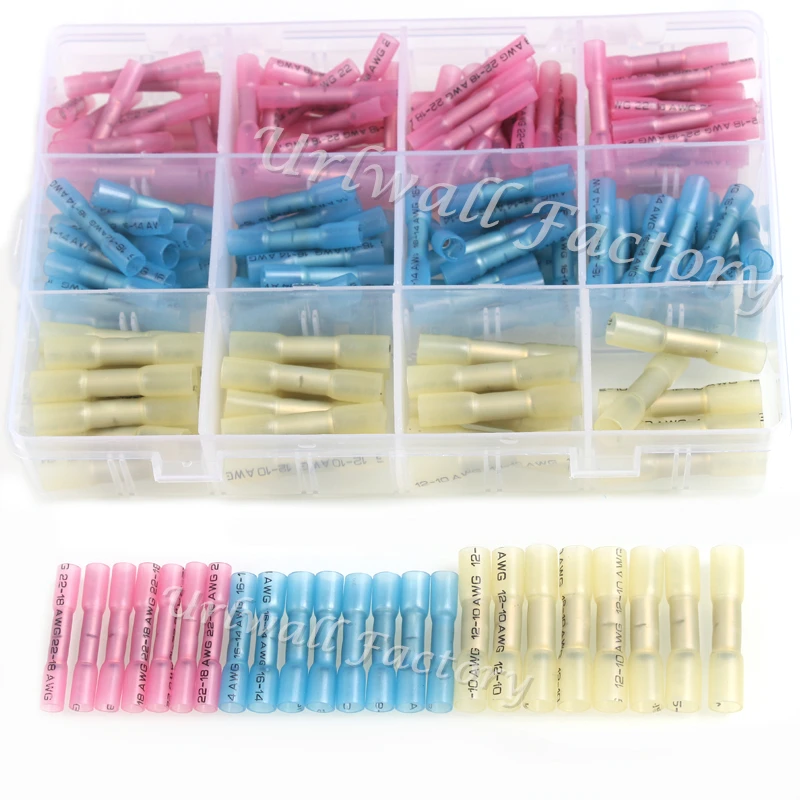 200Pcs Heat Shrink Wire Connectors Kit Assorted Insulated Crimp ...