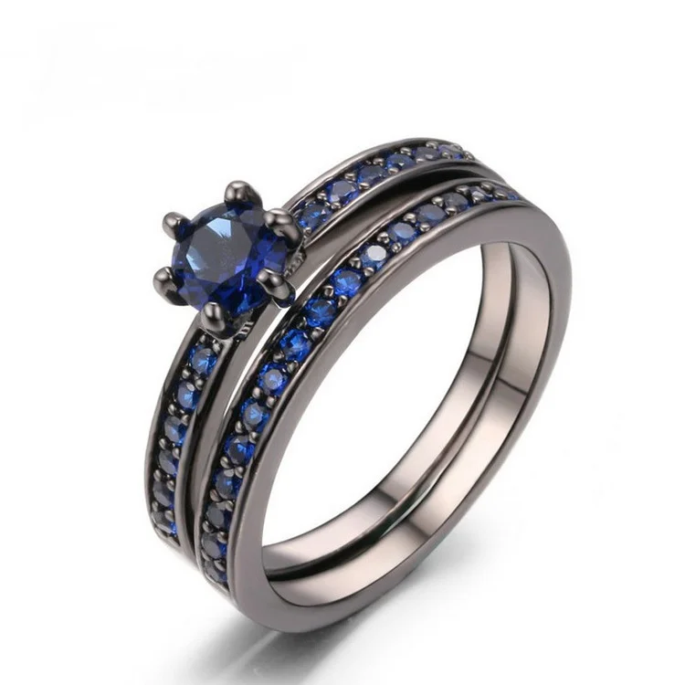 Silver Plated Luxury Blue Zirkon Crystal Ring AAA CZ zircon Jewelry ...