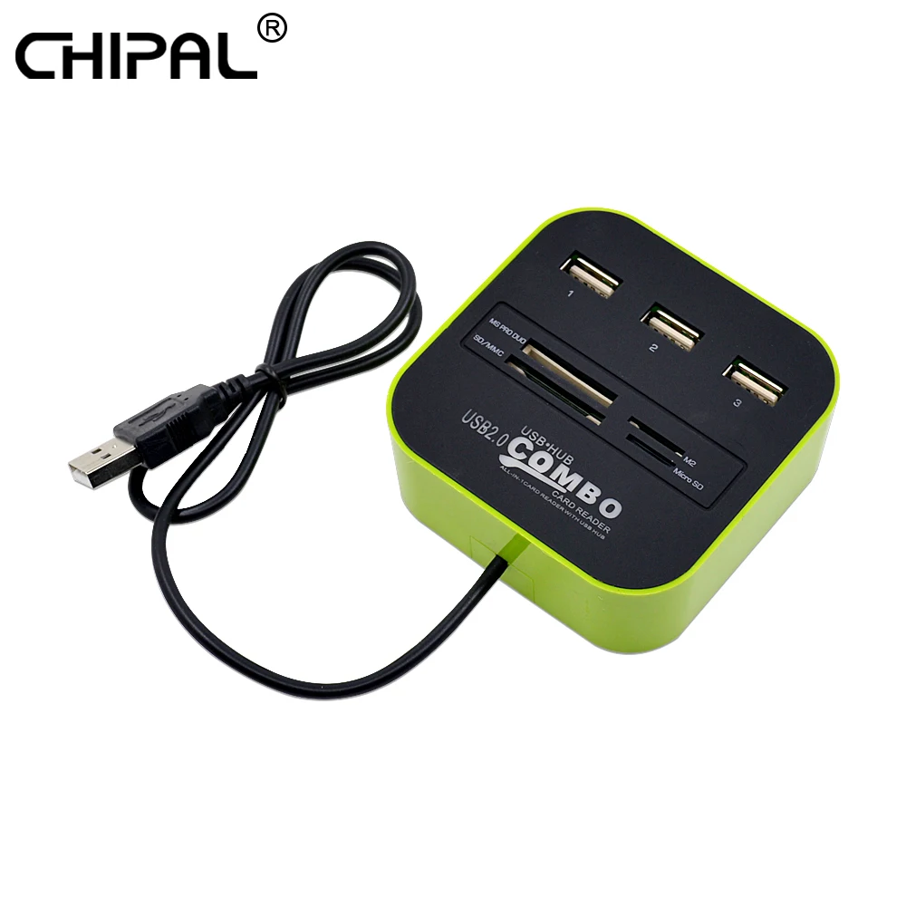 Chipal 10pcs 3port Usb Hub Splitter Combo Usb2 0 Card Reader For Laptop
