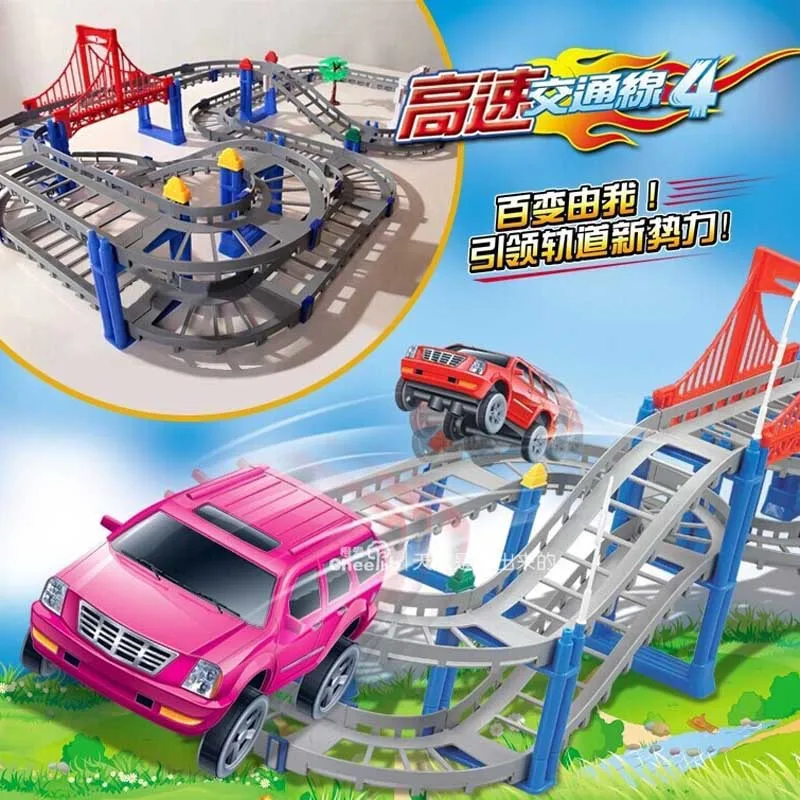 Kids Electric Train Toy 74 Pcs / Set Railway Toy Track Train Rail Car ...