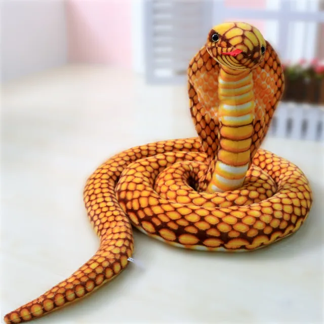 simulation animal lifelike cobra snake all length about 220cm plush toy ...