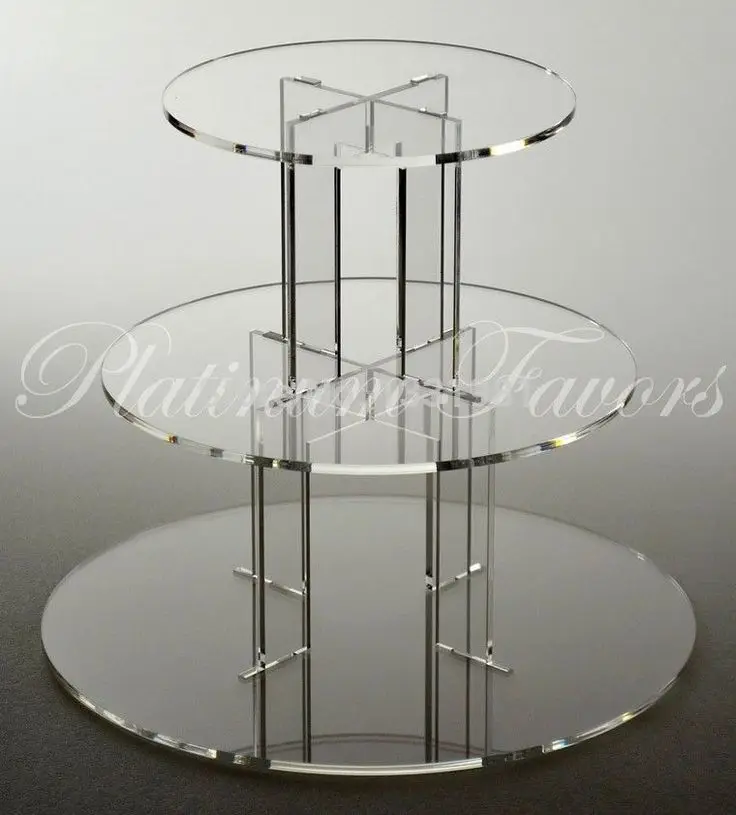 3 Tier Acrylic Round Cake Stand cupcake Stand tower display holder ...