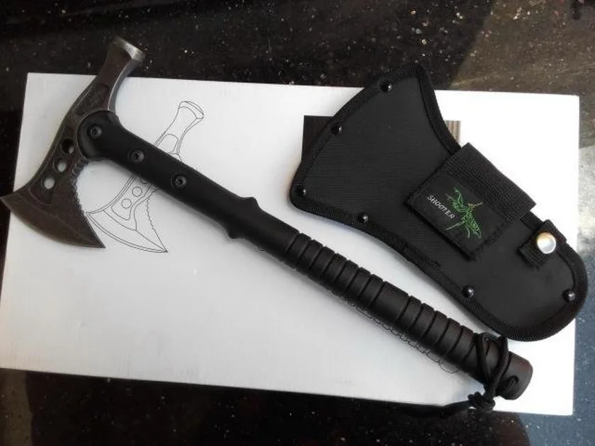 Solid-SHOOTEY-AXE-Stone-Wash-Fine-cast-Hatchet-and-Axe-Multifunction ...