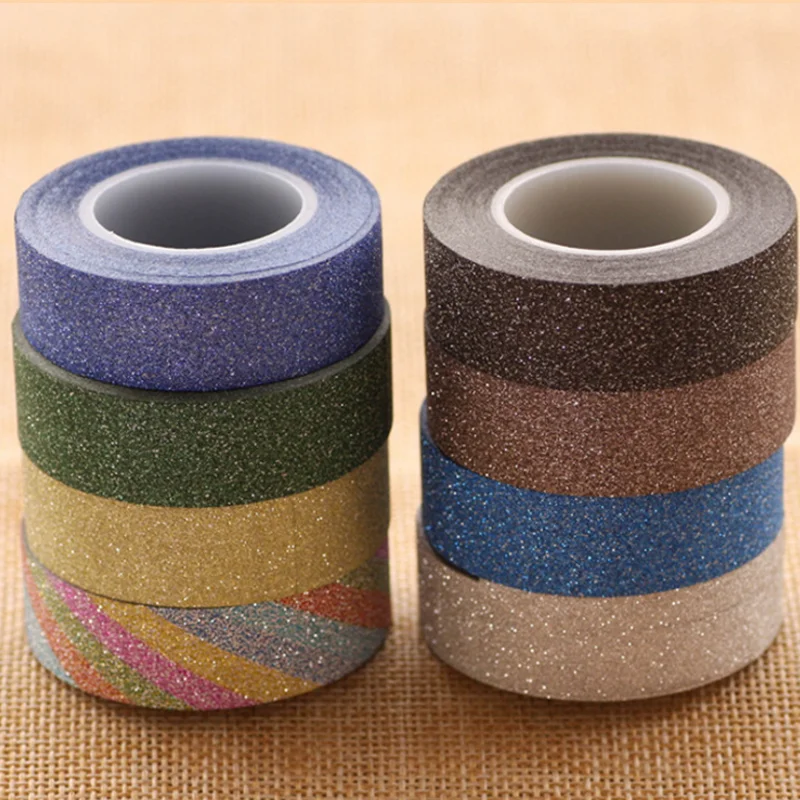 1pc Creative Colorful Winding Tape Decoration Glitter Shiny Tape Powder ...