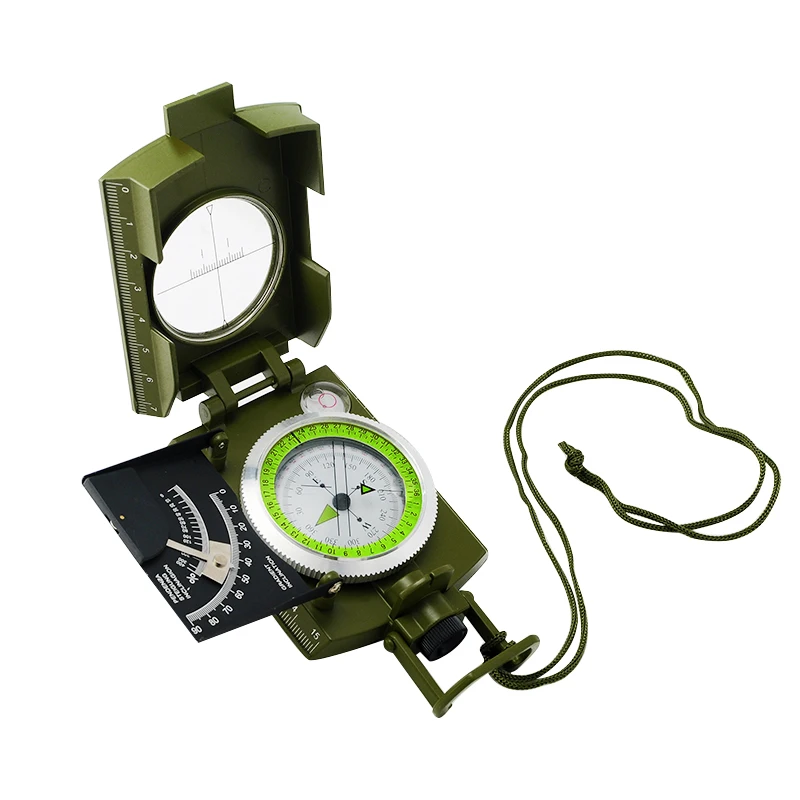 New Army Green Professional Military Army Metal Sighting Compass w ...