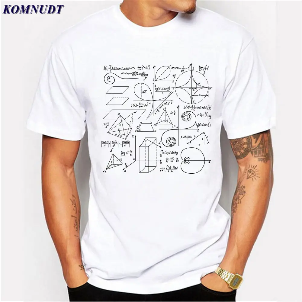 2018 Mathematical Math Formula 3D Printed T Shirt Modal O Neck Summer ...