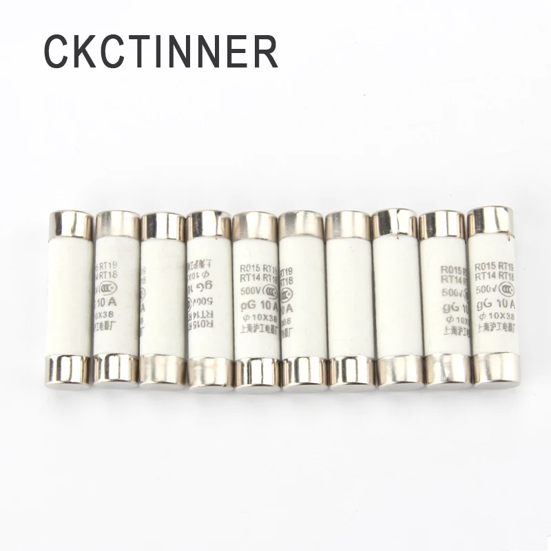 10pcs 1A 2A 3A 4A 5A 6A 8A 10A 15A 20A 25A 32A 10*38mm electronic fuse ...