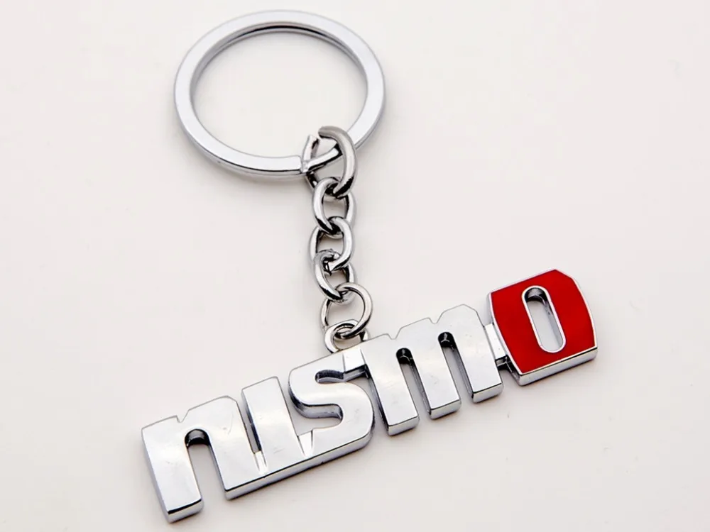 Car Styling white NISMO 3D Chrome Metal Badge Key Ring Key Chain Type H ...