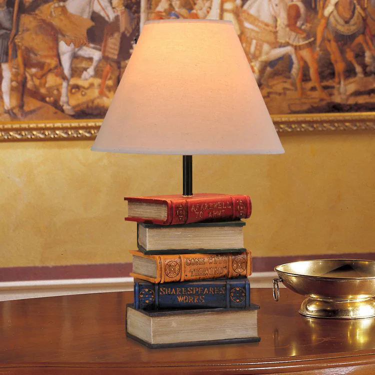Modern resin table lamp creative book design study room lights|lamp ...